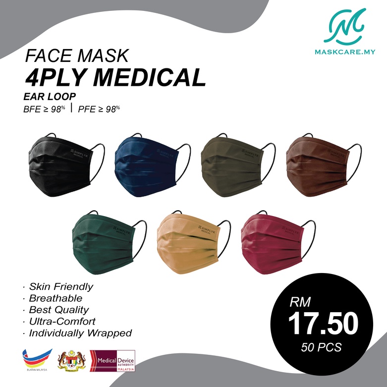 Original SimplyK - 4 Layers Premium Plus Medical Face Mask ( 50 Pcs ...