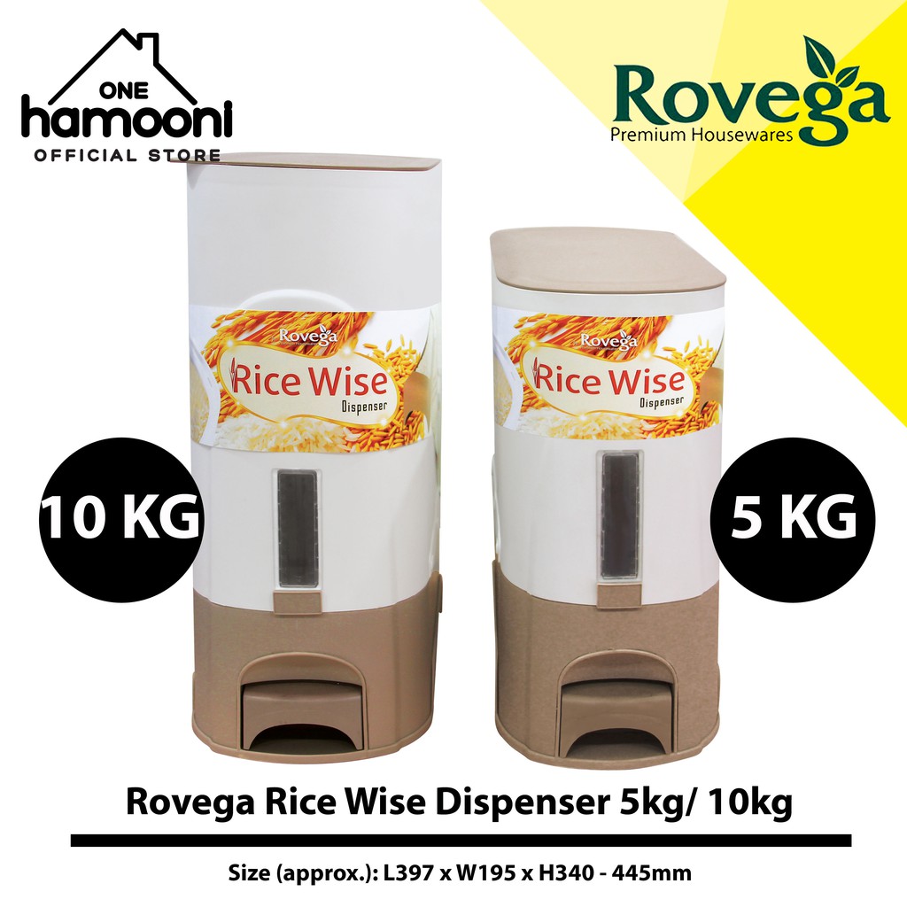 [PROMO] Rovega Rice Wise Dispenser 5KG 10KG Rice Storage Container/Rice ...