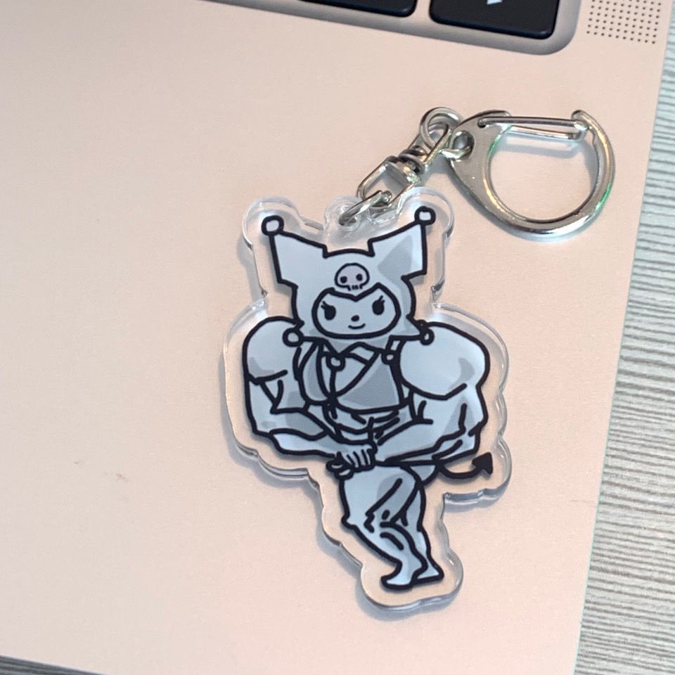Sanrio Muscle Man Keychain Kuromi My Melody Cinnamoroll Cute Girl Bag ...