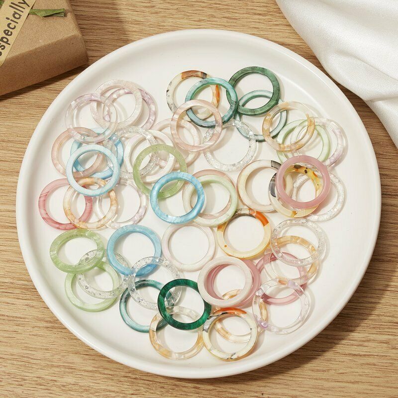 Wholesale 10pcs Set Colorful Rings Set Resin Acrylic Knuckle Ring Midi ...