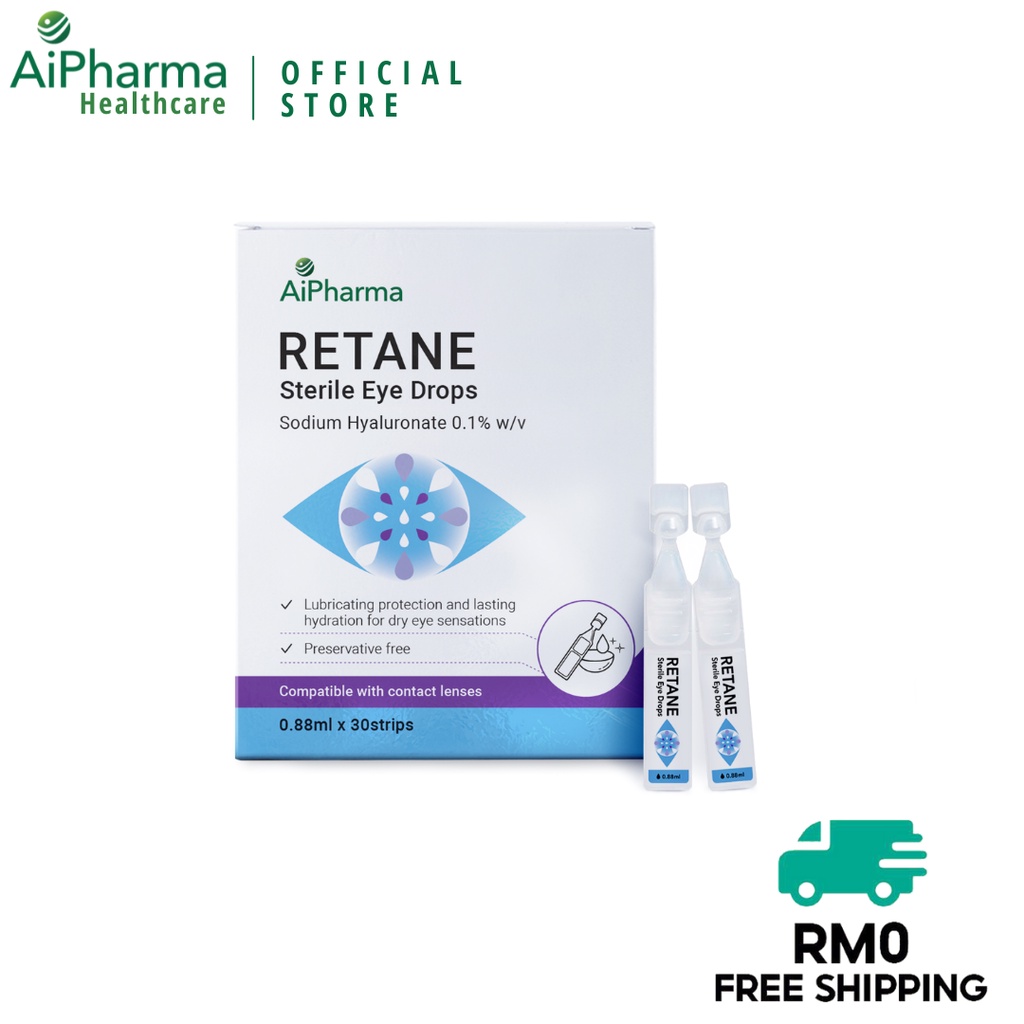 AiPharma Retane Sterile Eye Drops (0.88ml x 30's) | Shopee Malaysia