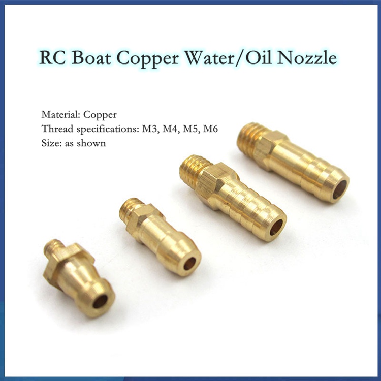 RC Boat Brass water/oil nozzle M3/M4/M5/M6 cooling water nozzle ...
