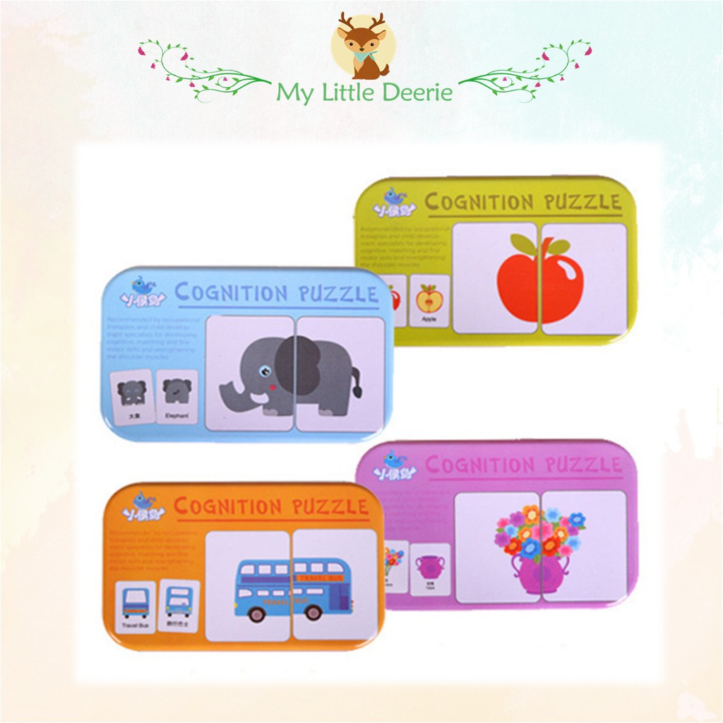 Mini Double-Sided Flash Cards and Matching Puzzle Cards Toys | Shopee ...