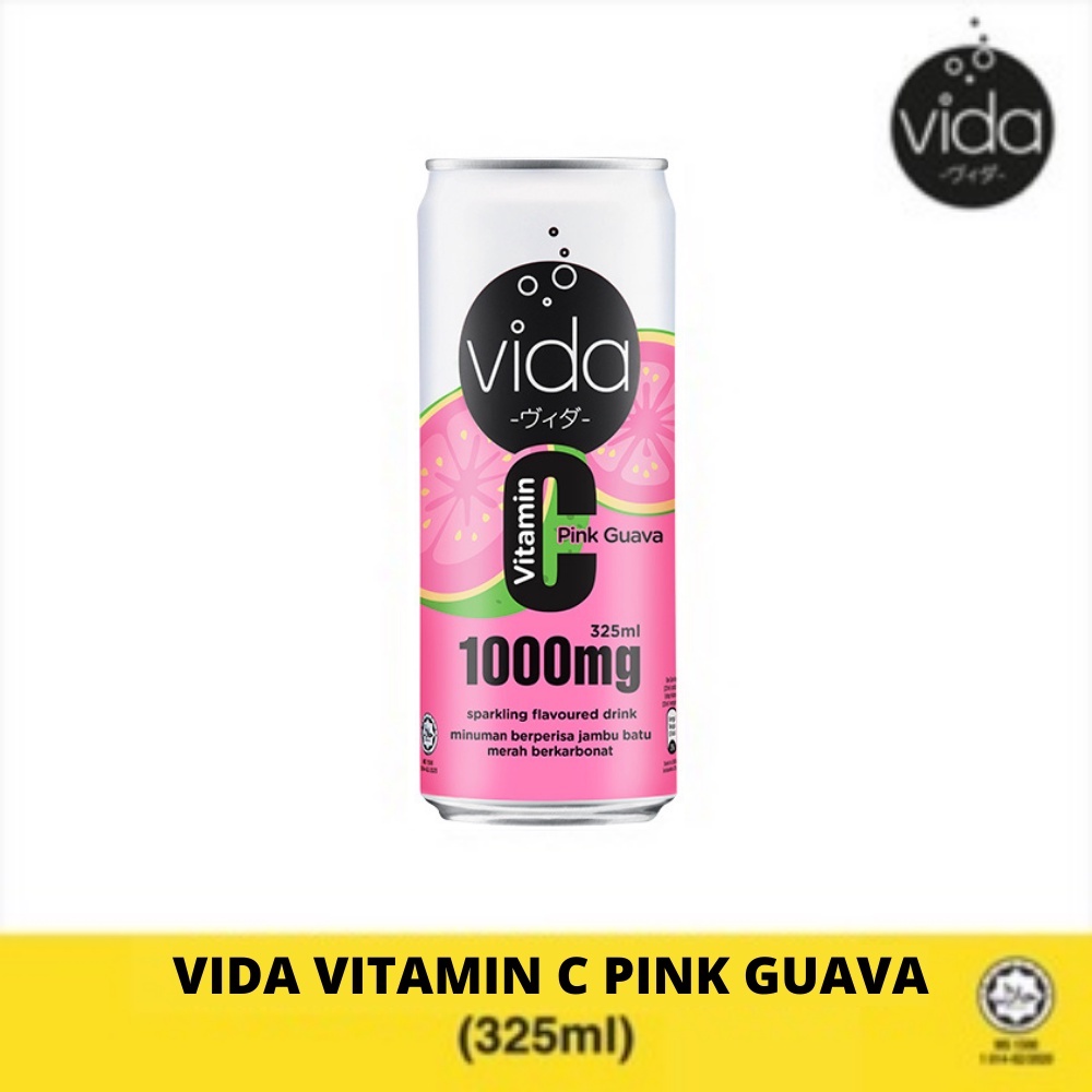 Vida Vitamin C Sparkling 325ml - Orange / Lemon / Kiwi / Pink Guava / Blackcurrant | Shopee Malaysia