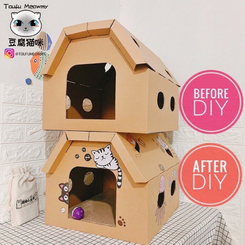 [ READY STOCK ] Cat House with Scratch Board | Shopee Malaysia