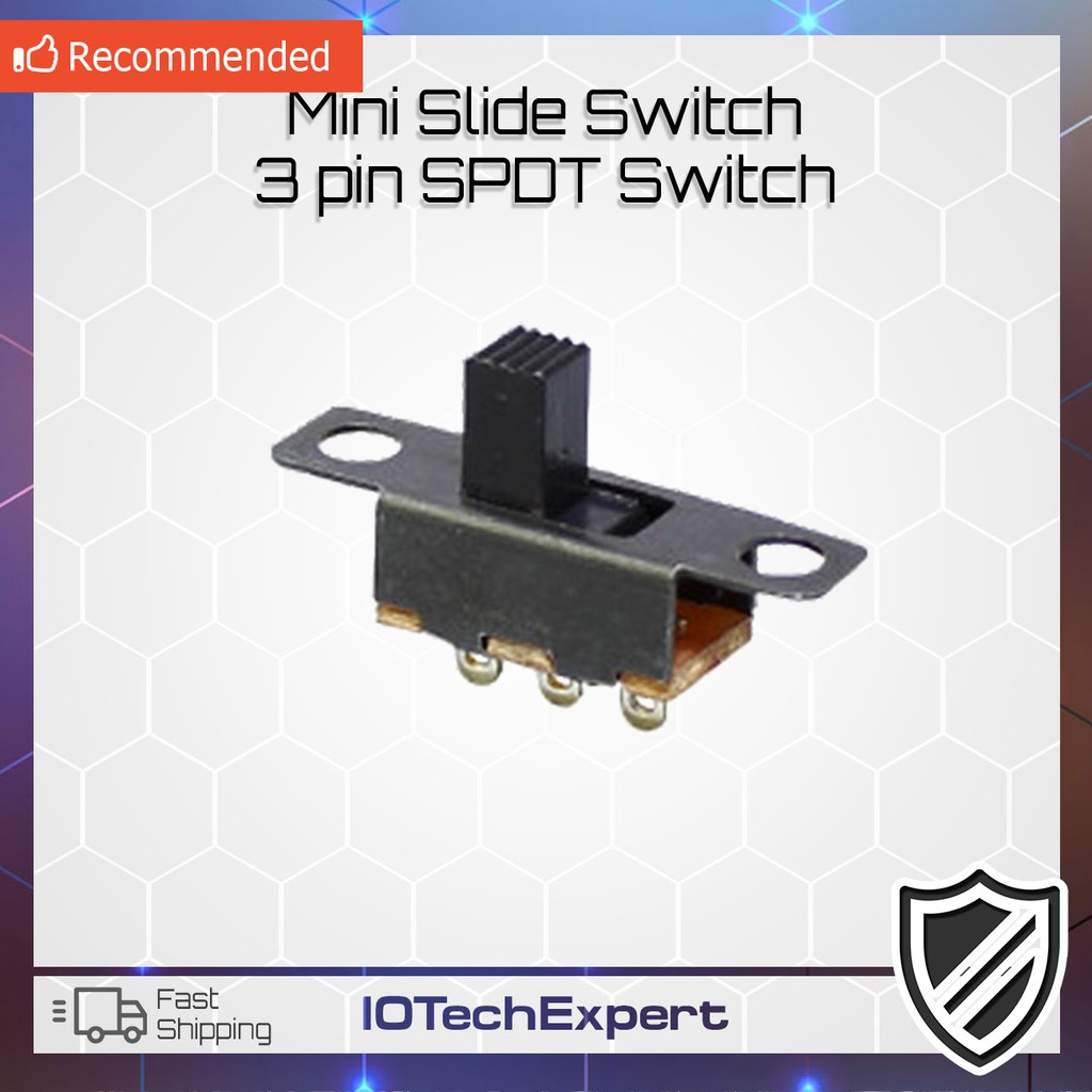 Black SPDT Slide Switch 3pin NO NC for DIY project | Arduino UNO ...