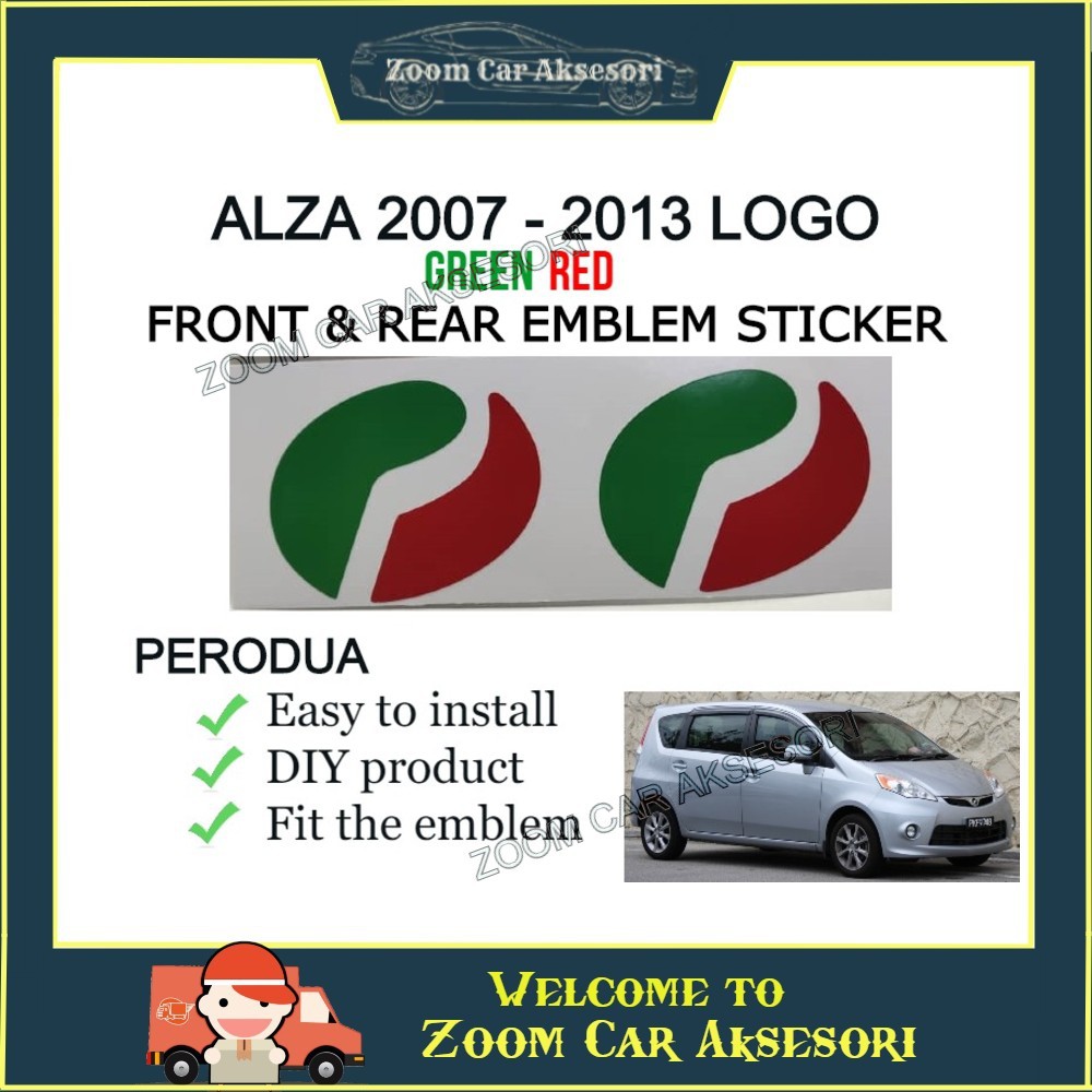 PERODUA - RED GREEN STICKER LOGO 2 PCS (Front & Rear Sticker) | Shopee ...