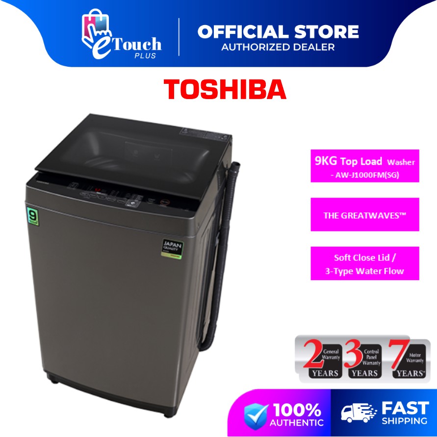 Toshiba Fully Auto Top Load Washing Machine (9.0kg) AW-J1000FM(SG ...