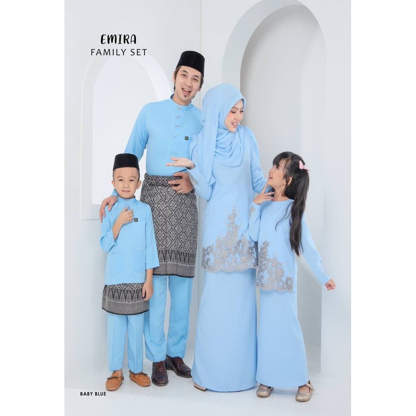 ( BABY BLUE ) SET FAMILY RAYA 2022. BAJU RAYA SEDONDON IBU ANAK. SET ...