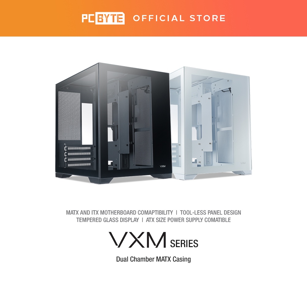 Tecware VXM Tempered Glass Front Panel Dual Chamber MATX Casing ...