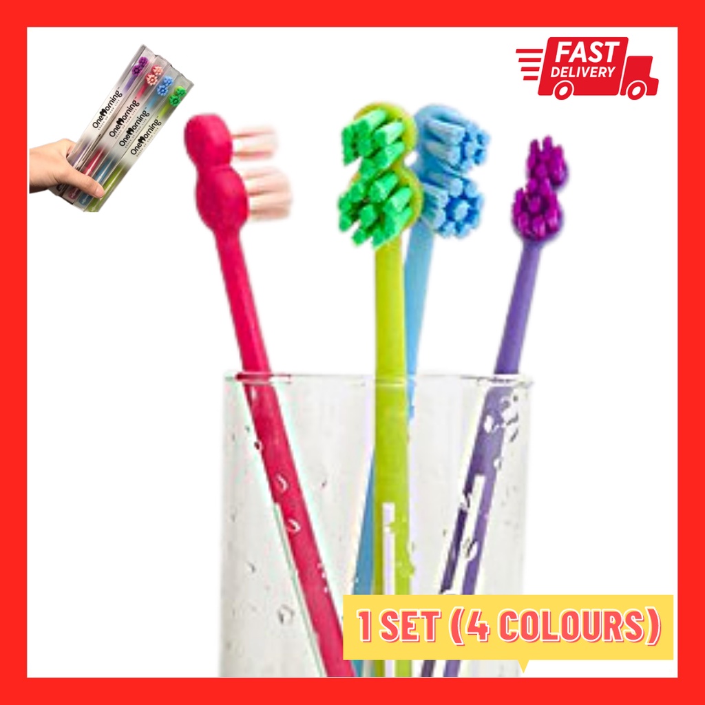 ONE MORNING TOOTHBRUSH (1 SET = 4 TOOTHBRUSH RANDOM COLOUR) | Shopee ...
