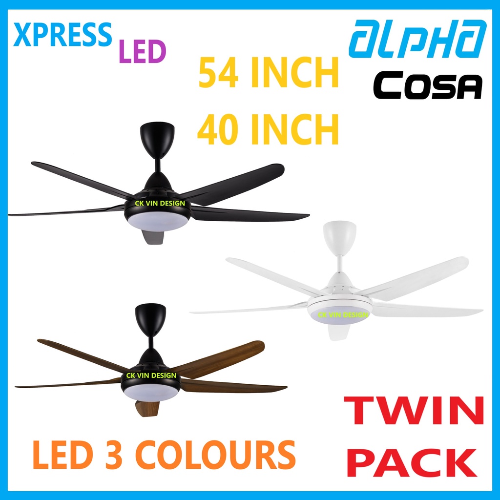 Alpha Cosa Xpress Ceiling Fan 54 Inch/ 40 Inch With 3 Colours LED Light ...