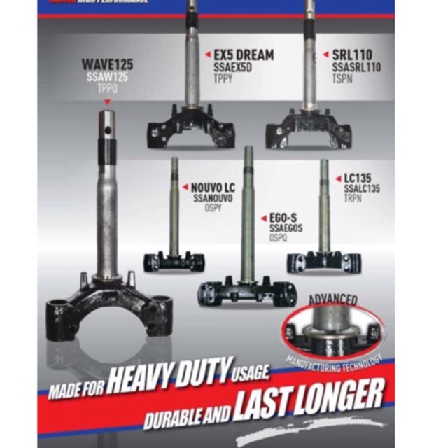 Steering Stem heavy duty LC135 V1 lcv1/v2/v3/v4 wave125 ex5 dream lagenda 110 srl110 Under ...