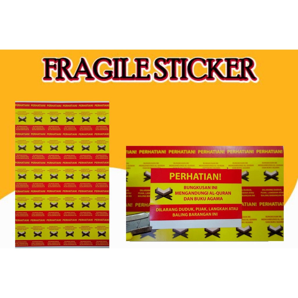 🔥 [READY STOCK] STICKER FRAGILE AL QURAN [BUY 10 + 1 ] STICKER FRAGILE AL-QURAN MERAH 🔥 | Shopee ...