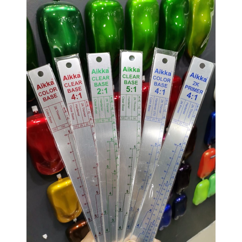 AIKKA PAINT MEASURING RULER FOR MIXING CLEAR / PRIMER/2K PAINT/PEMBARIS ...