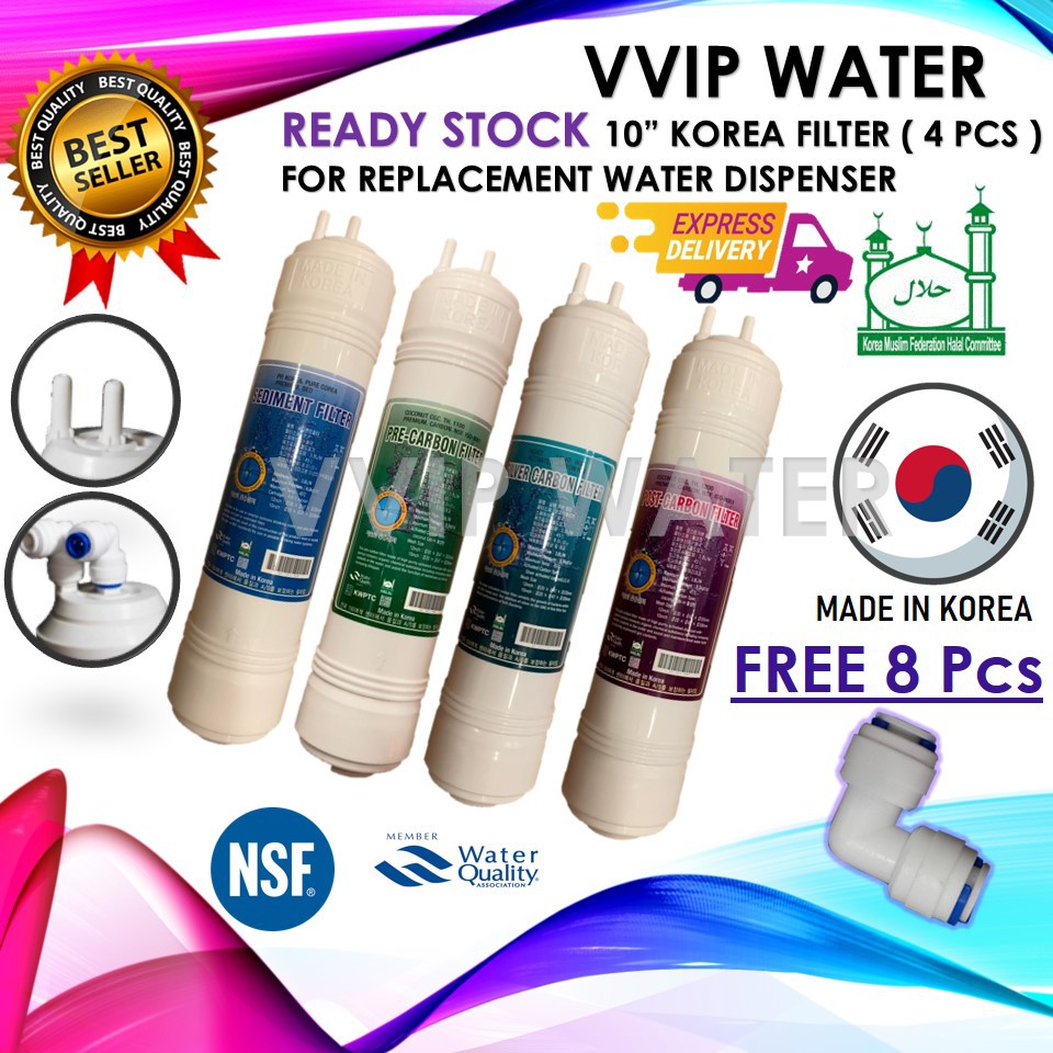 Korea Water Filter Halal U Type 10"/9"/8" Sediment/Pre-Carbon/Silver ...
