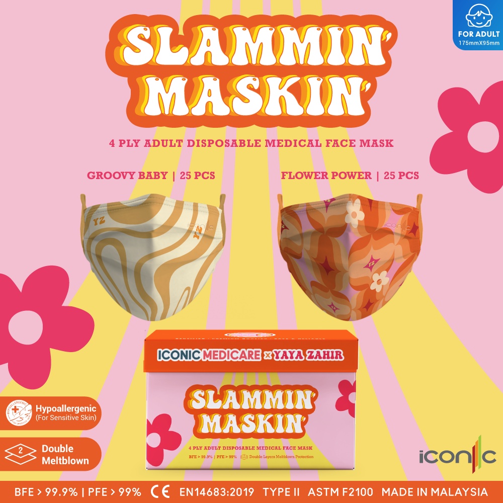 Yaya Zahir x Iconic Medicare Slammin' Maskin' 4 Ply Medical Face Mask ...