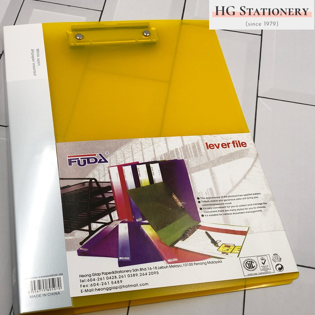 A4 Size PVC Fuda Lever Arch Double Paper Clip Managing File FEC-F1052 ...
