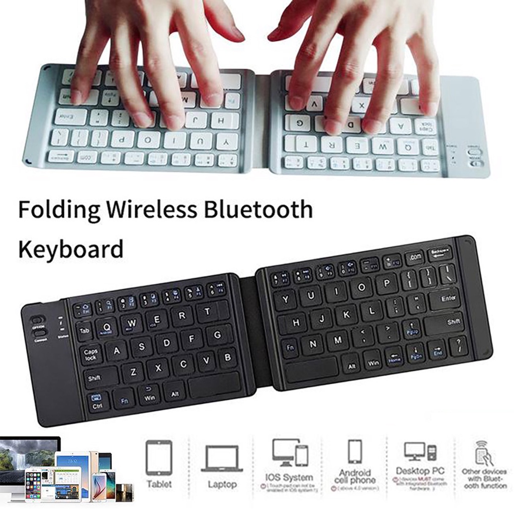 Foldable Mini Portable Bluetooth Wireless Folding Keyboard BT3.0 Keypad ...