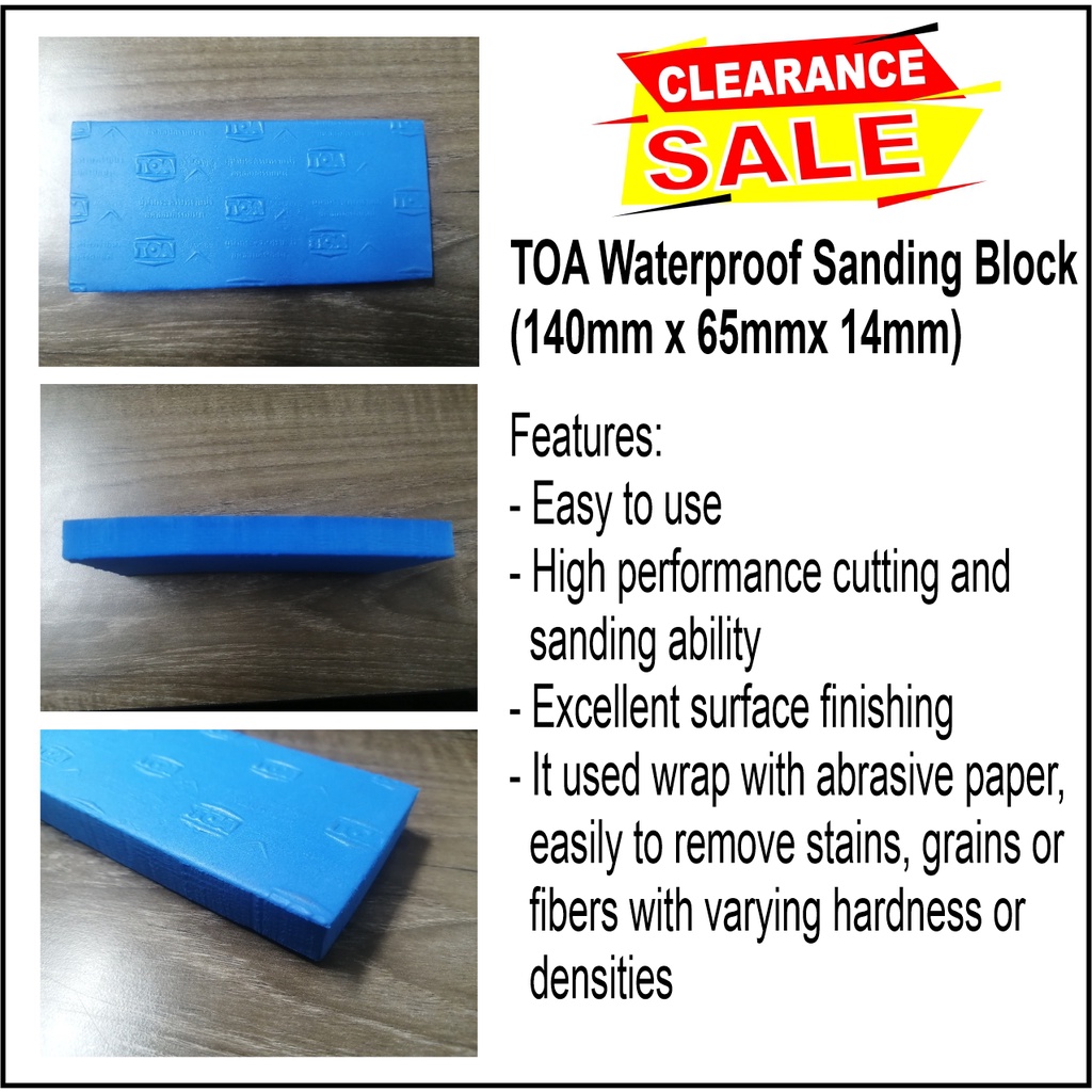 TOA Waterproof Sanding Block (140mm x 65mmx 14mm) (BLANK) | Shopee Malaysia