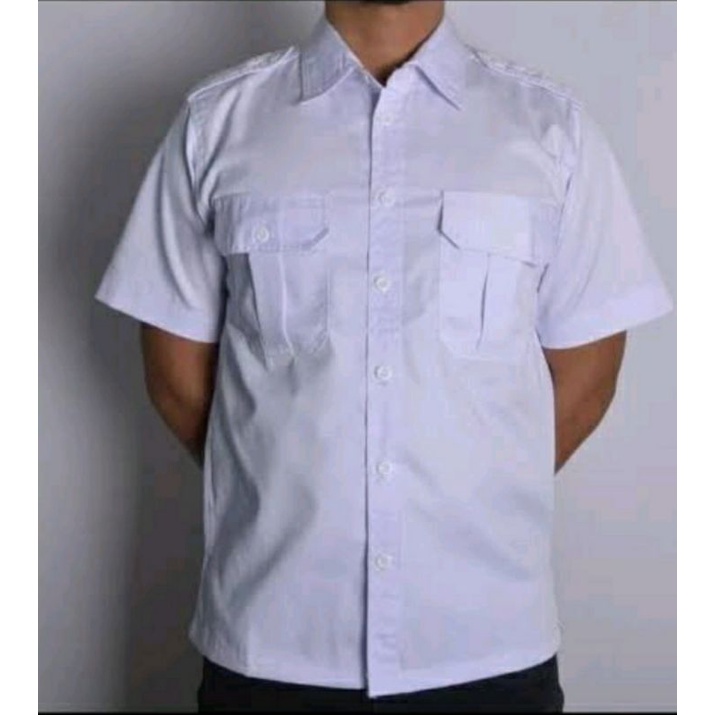 KEMEJA PDH shirt / white shirt with two short pockets, very suitable ...