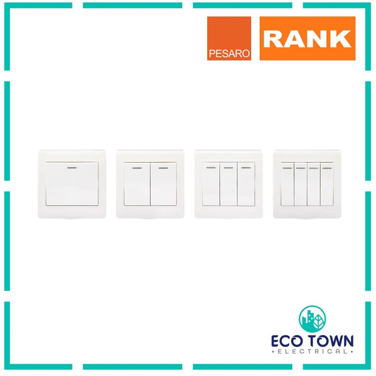 Rank Pesaro Series Switch 1 Gang to 4 Gang | Shopee Malaysia