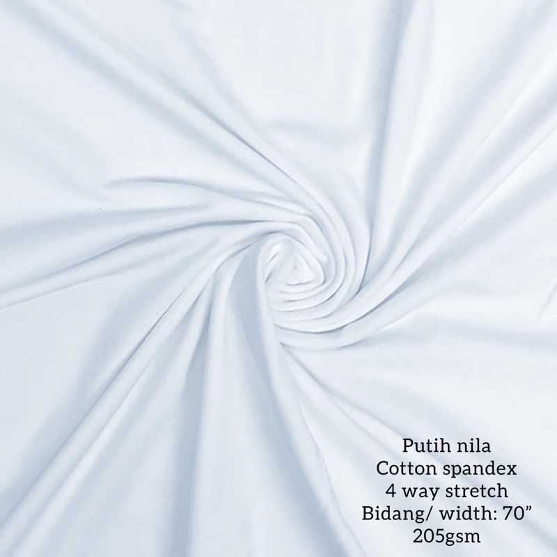 Kain Cotton Spandex fabric plain best quality navy white putih black ...