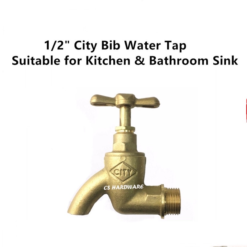 1/2" High Quality City Brass Bib Water Tap for Kitchen & Bathroom ...