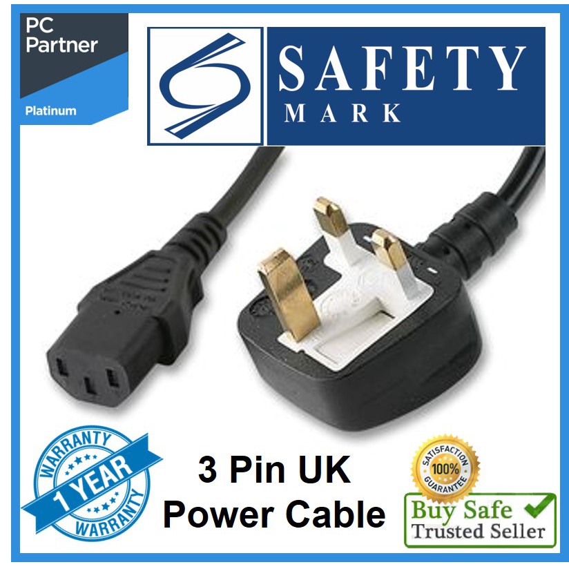 Volex 3 Pin UK Power Plug with Fuse Safety Mark 1.8M C13 | Shopee Malaysia
