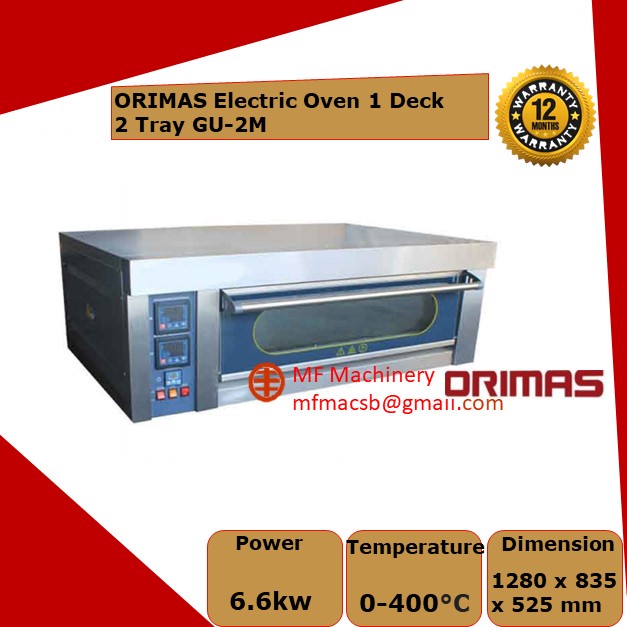 Mf ORIMAS Electric Oven 1 Deck 2 Tray GU-2M | Shopee Malaysia