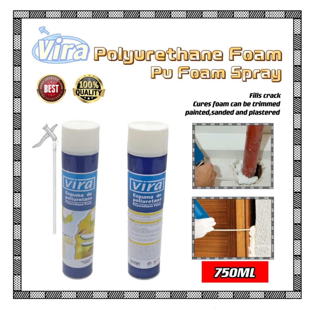pu form VIRA Polyurethane Foam Spray 750ml Insulation Foam Filler Crack and Joint Spray Busa ...