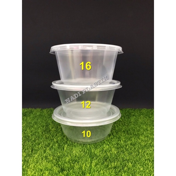 C10, C12 & C16 Round Disposable Plastic Food Container - Bekas Makanan ...