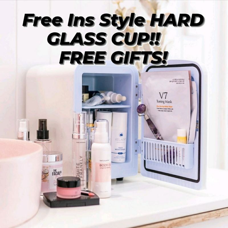 [FREE GLASS]READY Cosmetic Fridge Beauty Chanel Makeup GOLD Skincare ...