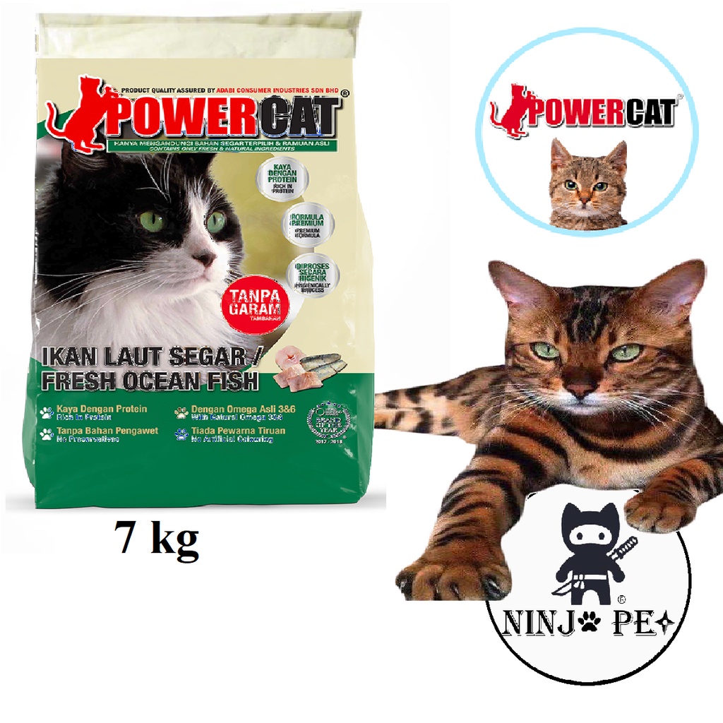 POWERCAT FRESH OCEAN TUNA / OCEAN FISH CAT FOOD MAKANAN KUCING 7KG ...