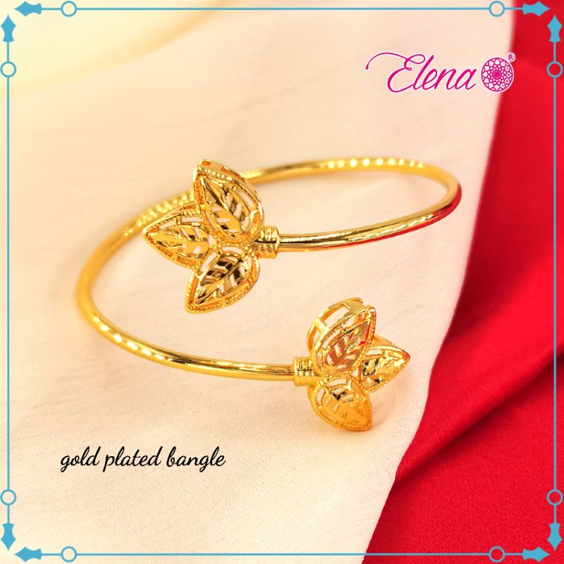 Elena Emas Korea Bangle - Bangle Dewasa Design Daun Ketum (EG61 ...