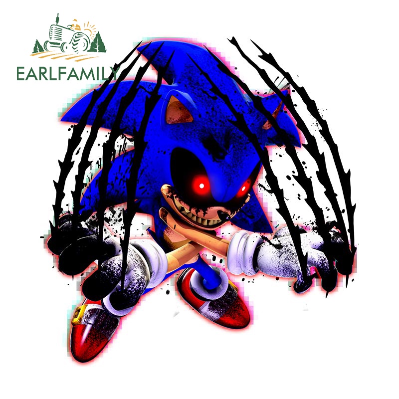 EARLFAMILY 13cm Sonic Scary Car Sticker Campervan Windows Laptop ...