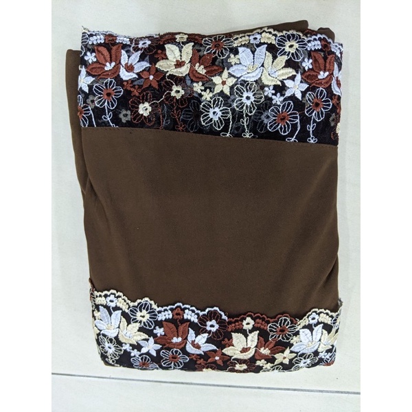 Telekung Sulam Lace tebuk kain sejuk | Shopee Malaysia