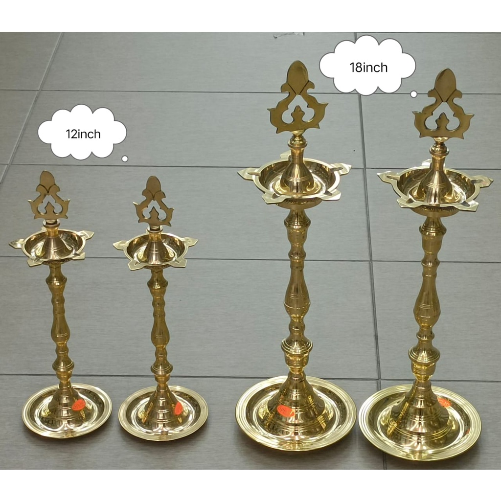 Pure Brass Heavy Karaikudi Kuthu Vilakku (12 Inches & 18 Inches ...