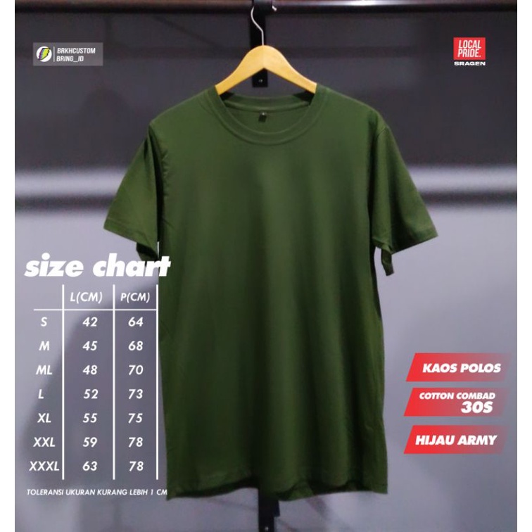 ARMY PLAIN T-SHIRTS (ORIGINAL BRKHCUSTOM) | Shopee Malaysia
