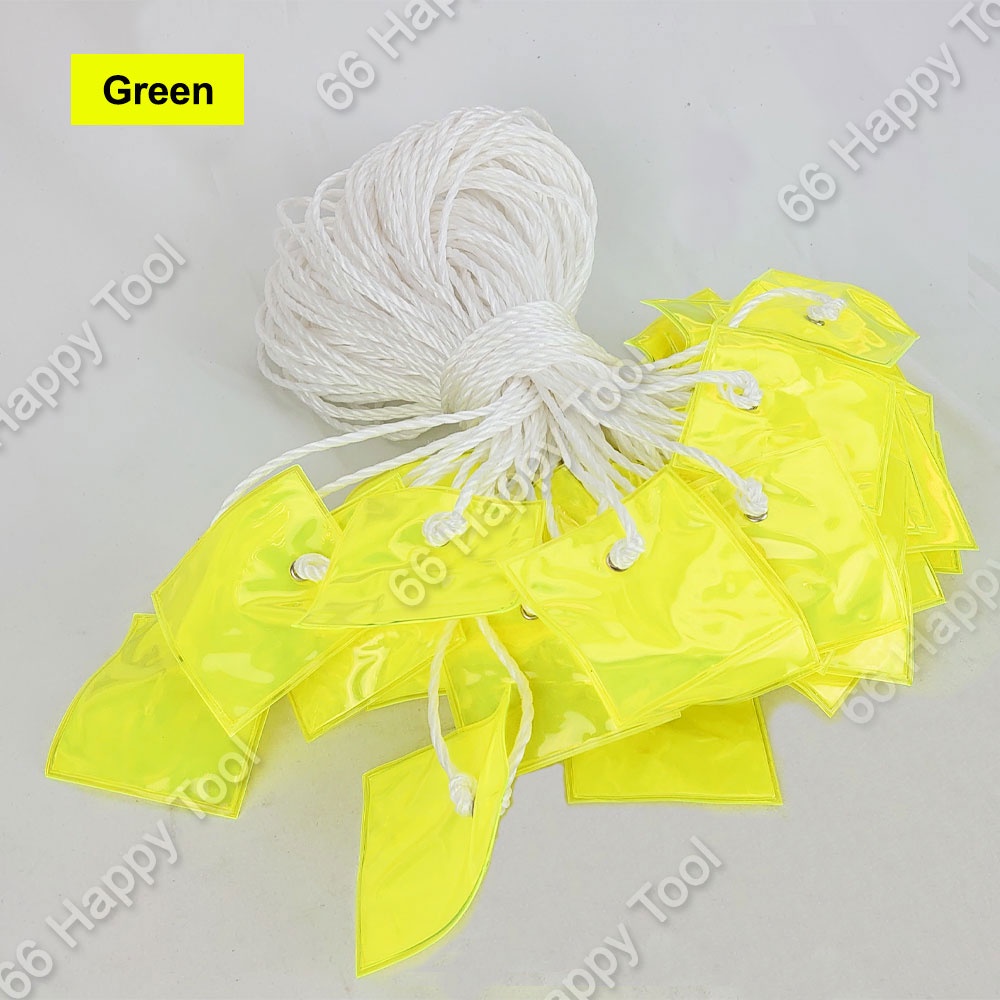 50m Safety Reflective Delineator String Rope Orange/Green High ...