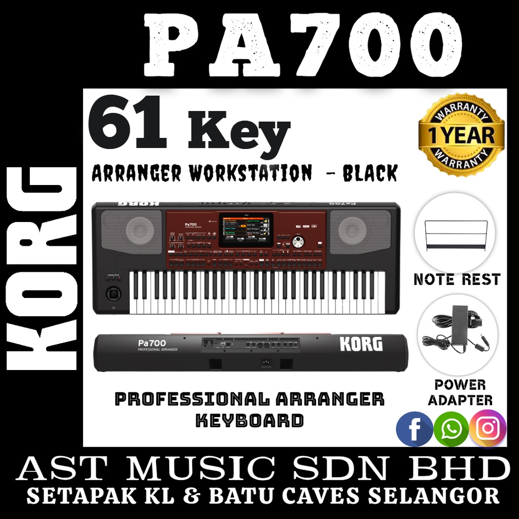 Korg PA700 61-key Arranger Workstation - Black ( PA-700 / Pa700 ) | Shopee Malaysia