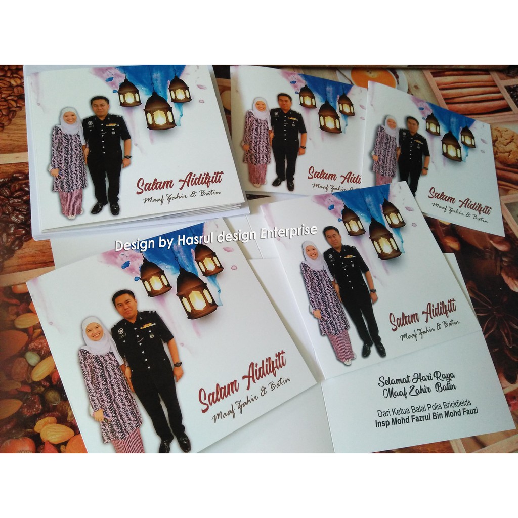 KAD RAYA LETAK GAMBAR DAN UCAPAN (10pcs)+ free sampul duit raya 1 paket ...