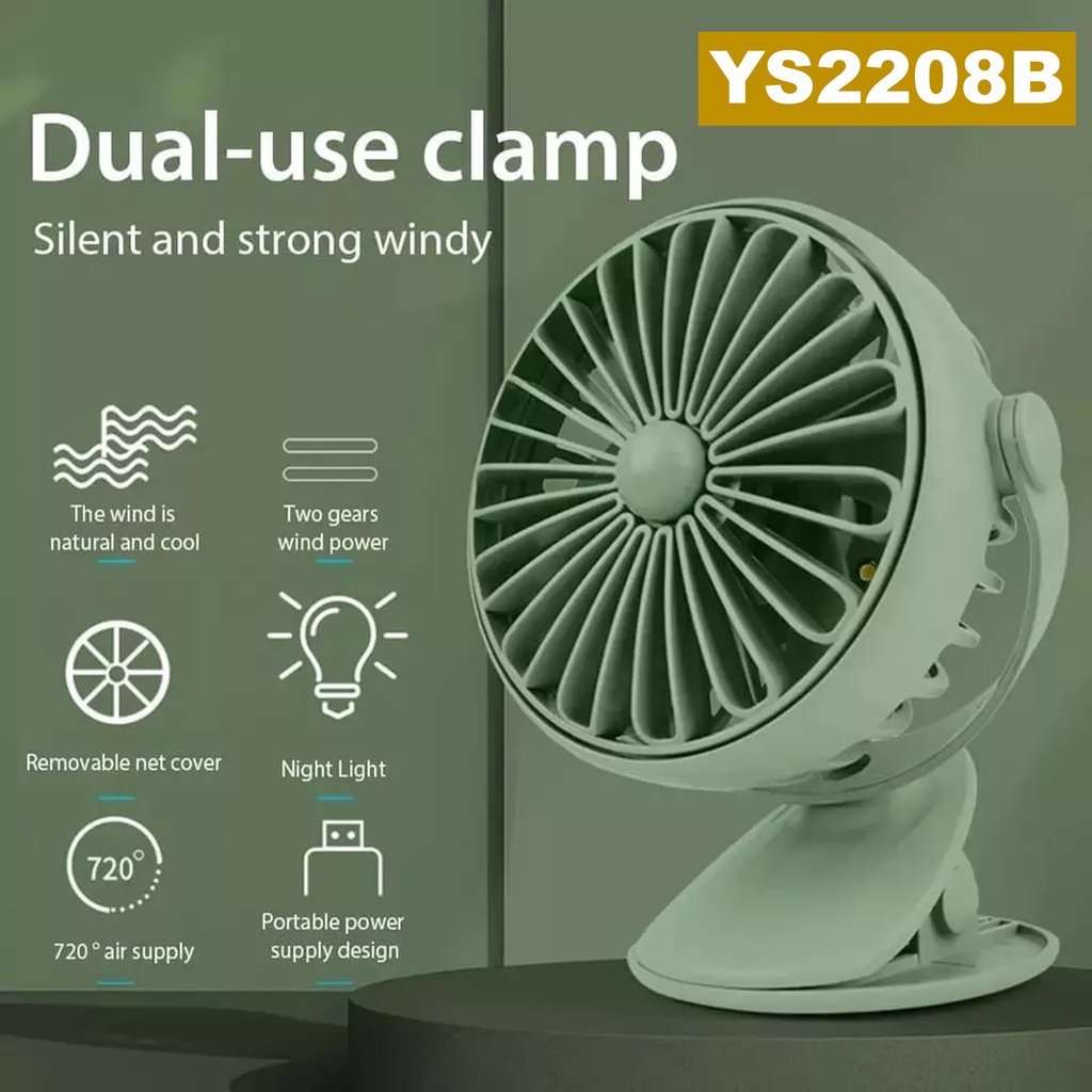 Rechargeable LED Fan YS2208B YASE Mini Table Cooling Fan Rotateable USB ...