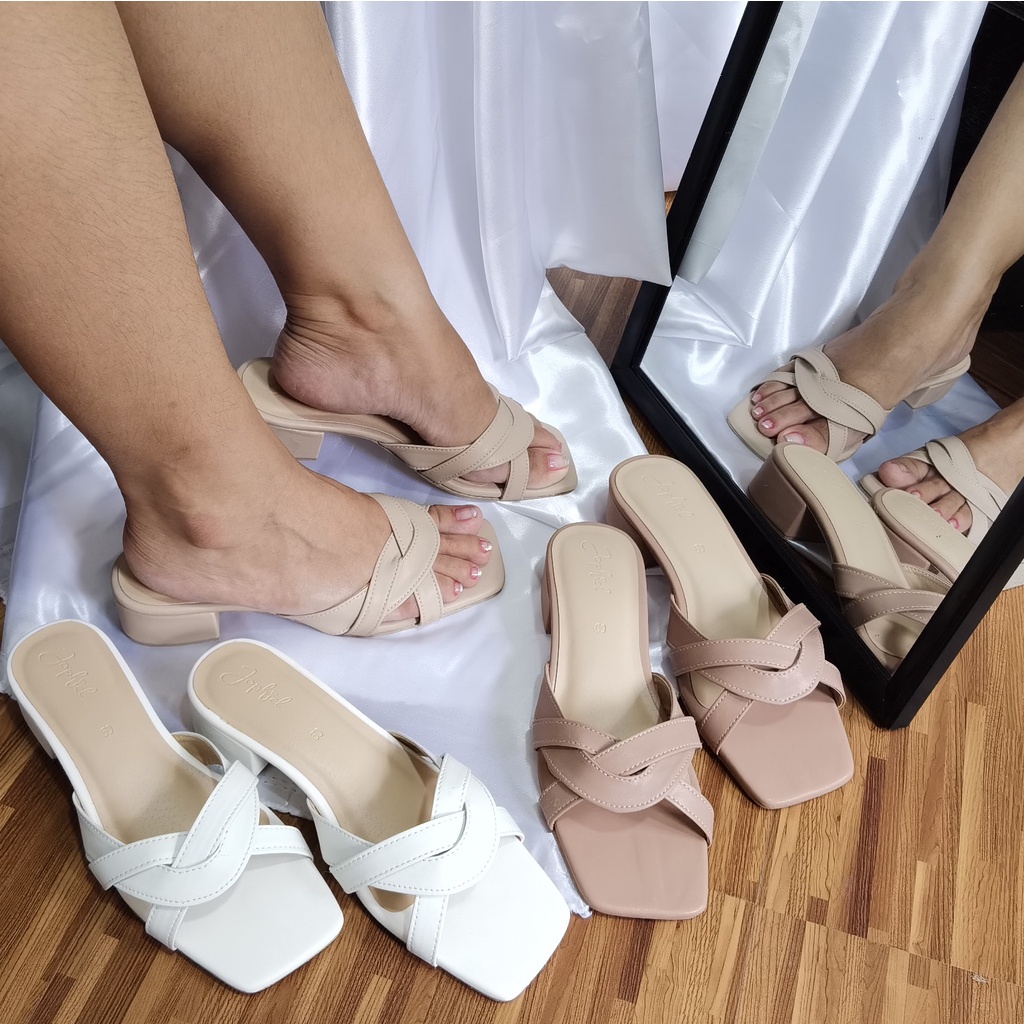 MiKS Alvy High Quality 1.5 inch Block Heels in Leather Strap Sandals ...