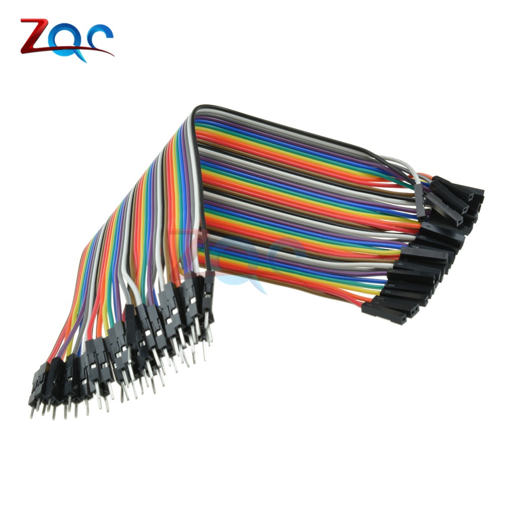 40pcs In Row Dupont Cable 20cm 2.54mm 1pin 1p-1p male to Female Jumper ...