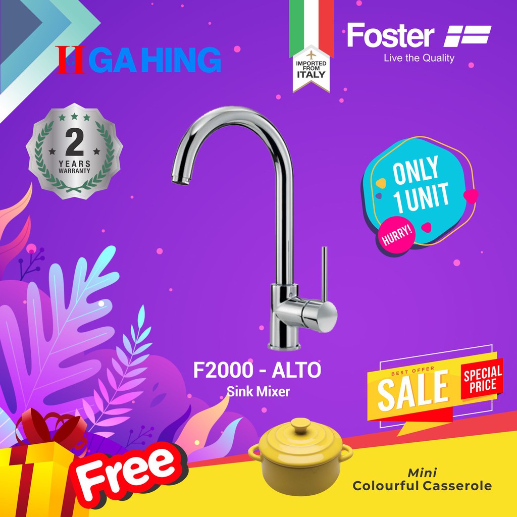 Foster F2000 ALTO Sink Mixer / Sink Tap / Kitchen Faucet/ Sinki Dapur ...