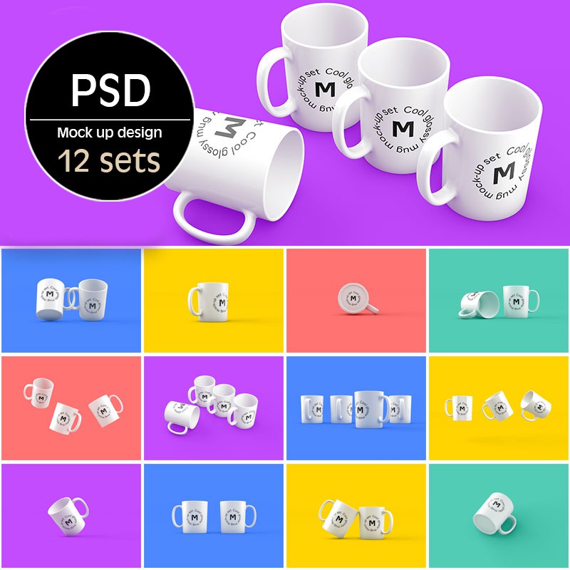 Mockup Design Template Bundle Pack Product Mug Psd Ps052