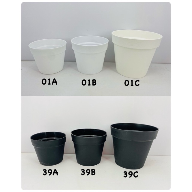 PASU BUNGA PLASTIK (HITAM&WHITE) / PLASTIC FLOWER POT (BLACK&WHITE ...