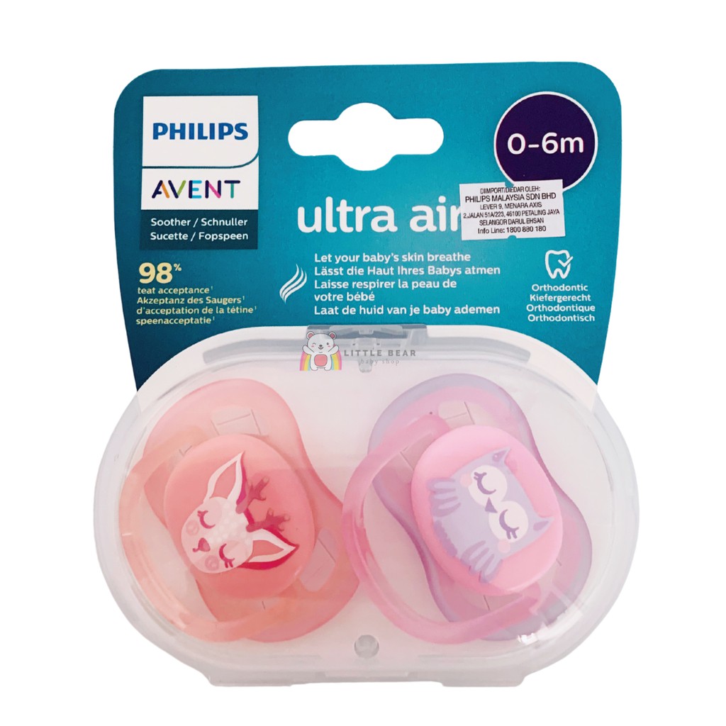 Philips AVENT Pacifier/Soother TWIN Pack (2pcs) Baby Orthodontic ...
