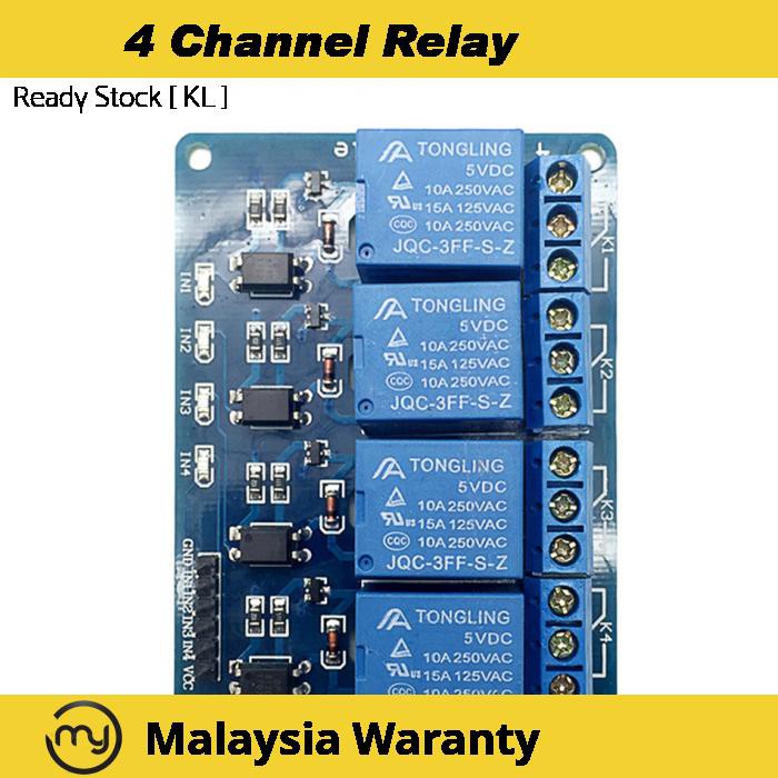 Arduino IoT 4 Channel Relay Opto Isolator 10A 5V Relay Module | Shopee ...